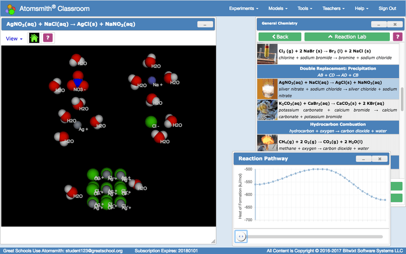 Chemical Reactions Lab: AgNO 3 (aq) + NaCl(aq) → AgCl(s) + NaNO 3 (aq)